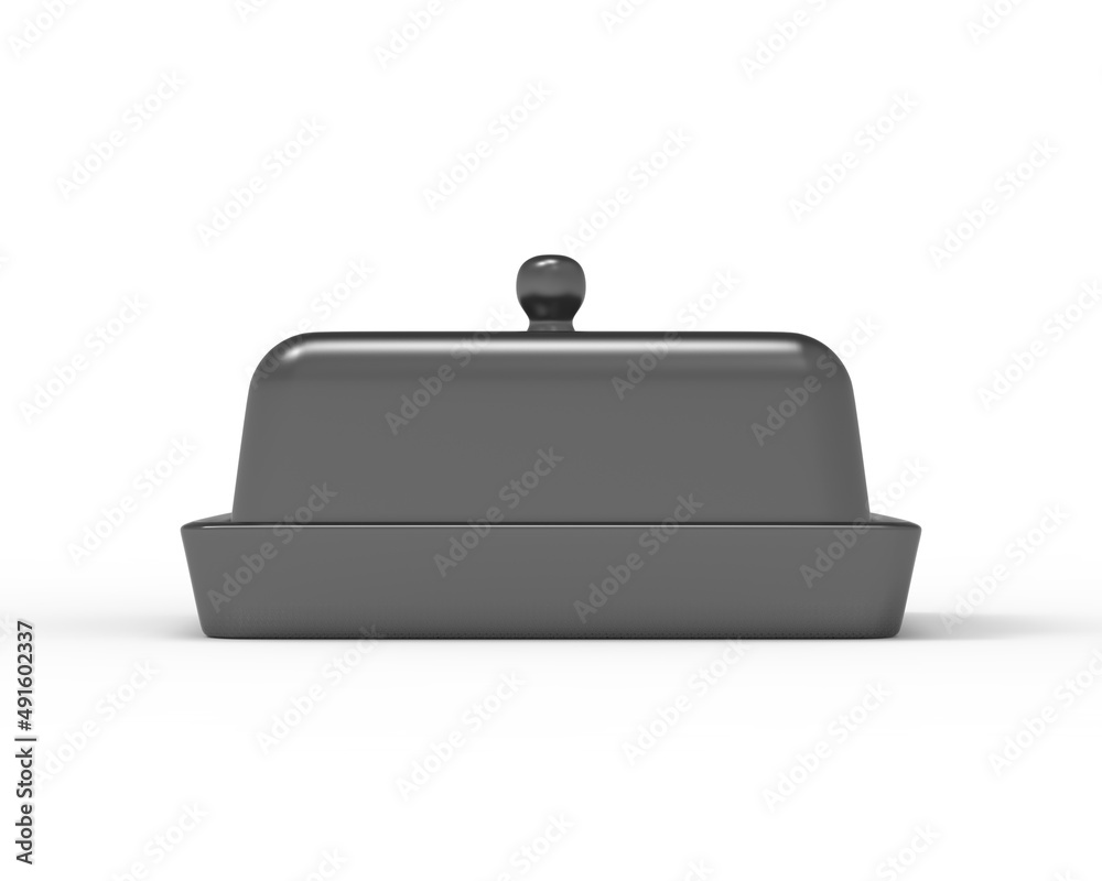 Black Butter Keeper Container Plate With Lid Template, Cloche Mockup ...