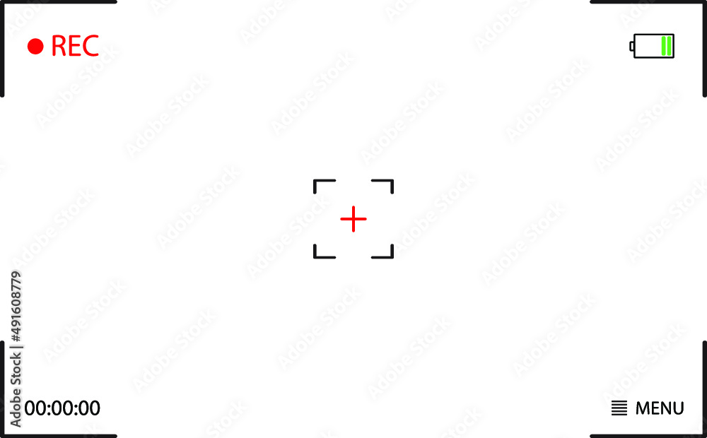 Vector Camera frame viewfinder. Focusing screen of the camera. VCR ...