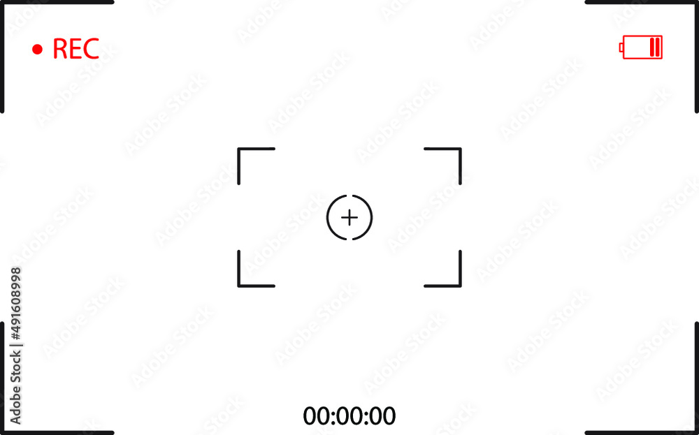 Vector Camera frame viewfinder. Focusing screen of the camera. VCR ...