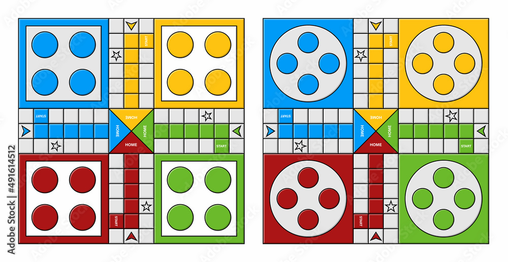 Vetor de Ludo printable board game vector image. do Stock | Adobe Stock