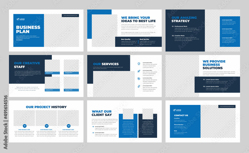 Business Plan PowerPoint Template Stock Vector | Adobe Stock