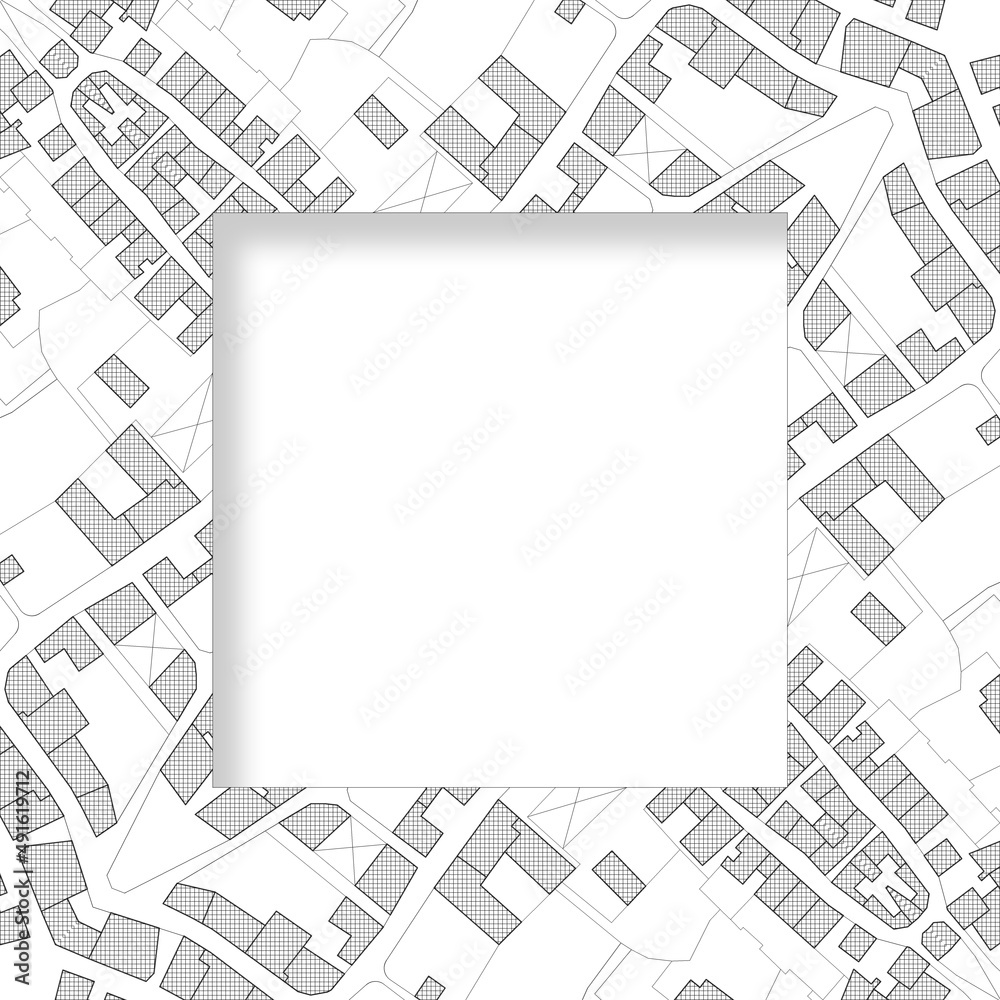 Frame design with an imaginary cadastral map of territory with ...