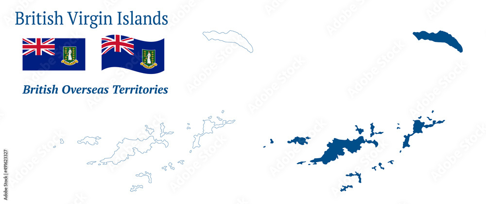 British Virgin Islands map. British Overseas Territory in the Caribbean ...