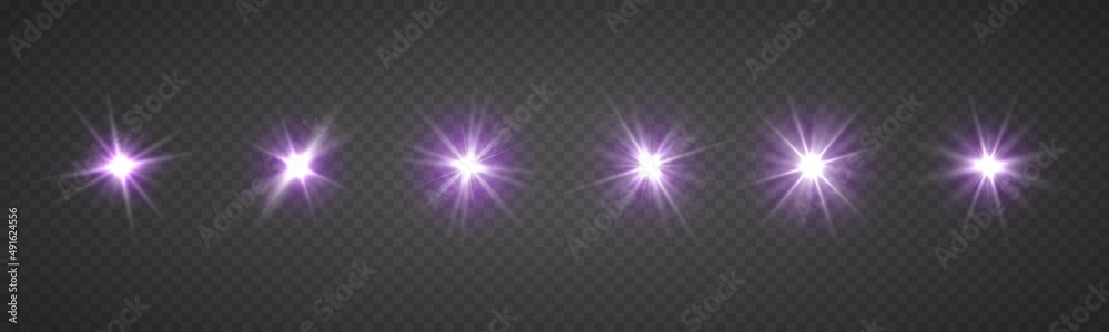 Purple light star, sun rays, violet sparks sparkle Stock Vector | Adobe ...