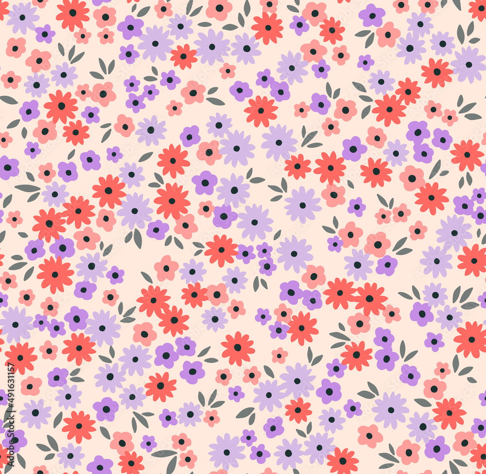 Cute floral pattern in the small flower. Seamless vector texture ...