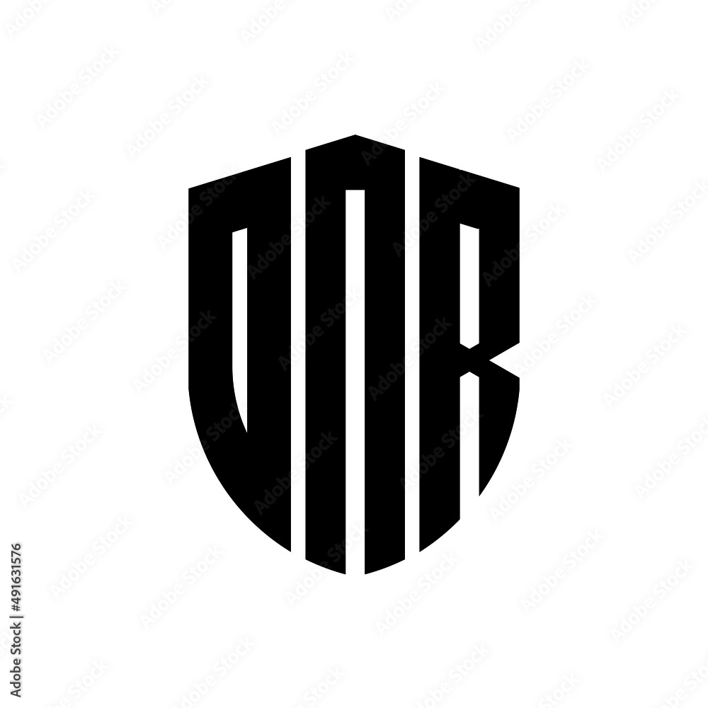DNR letter logo design. DNR modern letter logo with black background ...