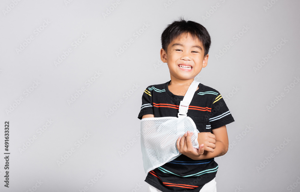Arm broken. Little cute kid boy 5-6 years old hand bone broken from ...