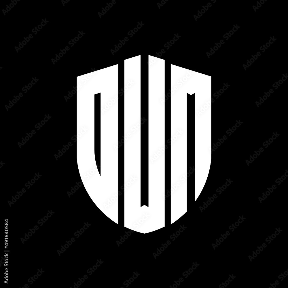DWM letter logo design. DWM modern letter logo with black background ...