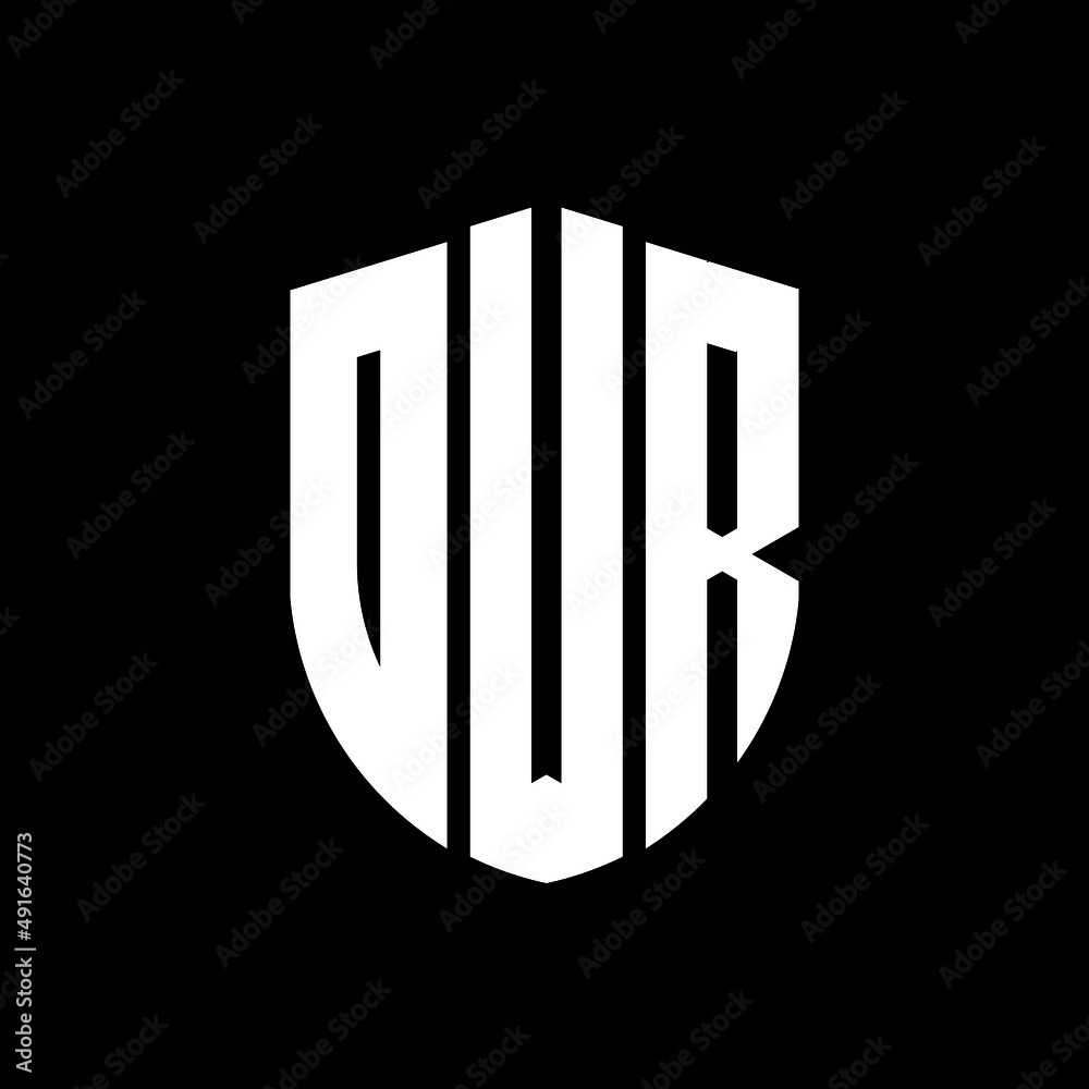 DWR letter logo design. DWR modern letter logo with black background ...