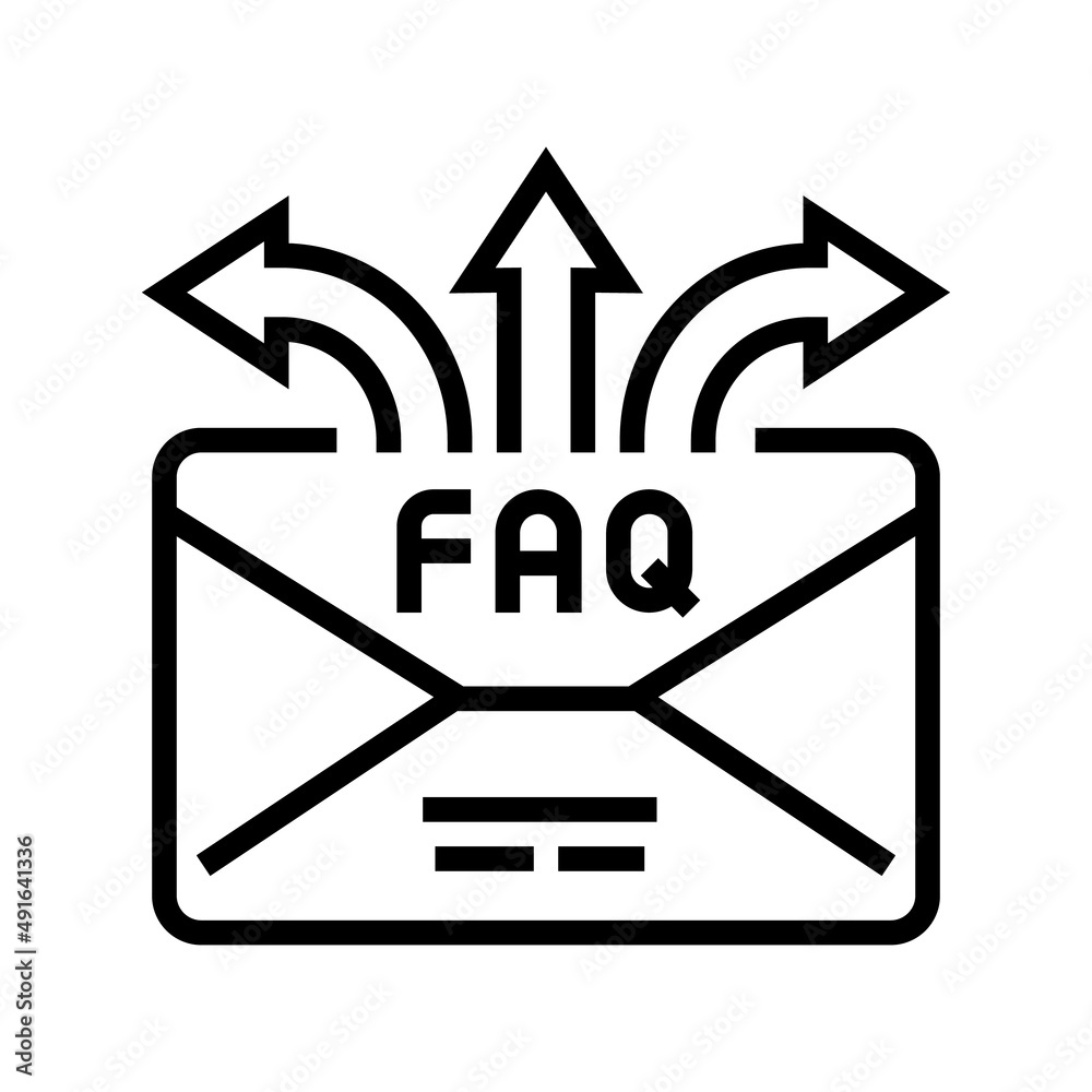 faq frequently asked questions line icon vector. faq frequently asked ...
