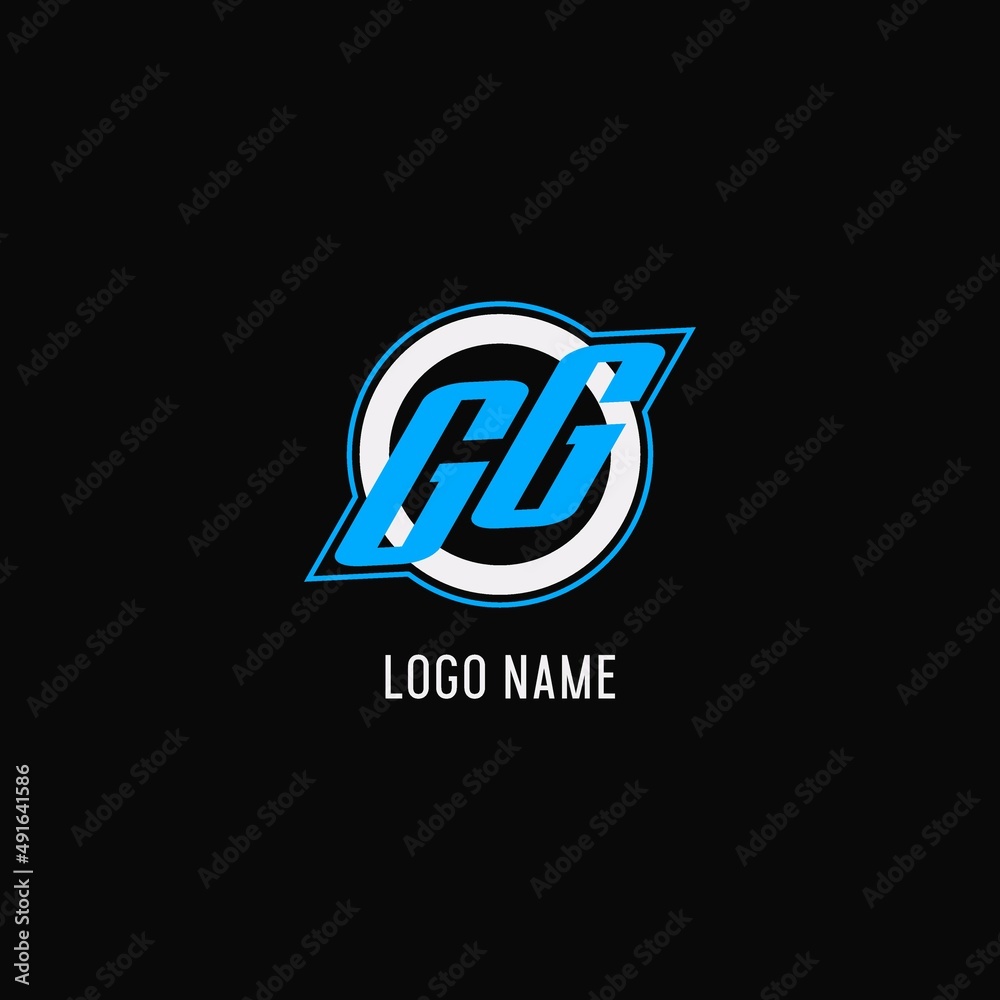 Initial GG logo circle line, creative esport team logo monogram style ...