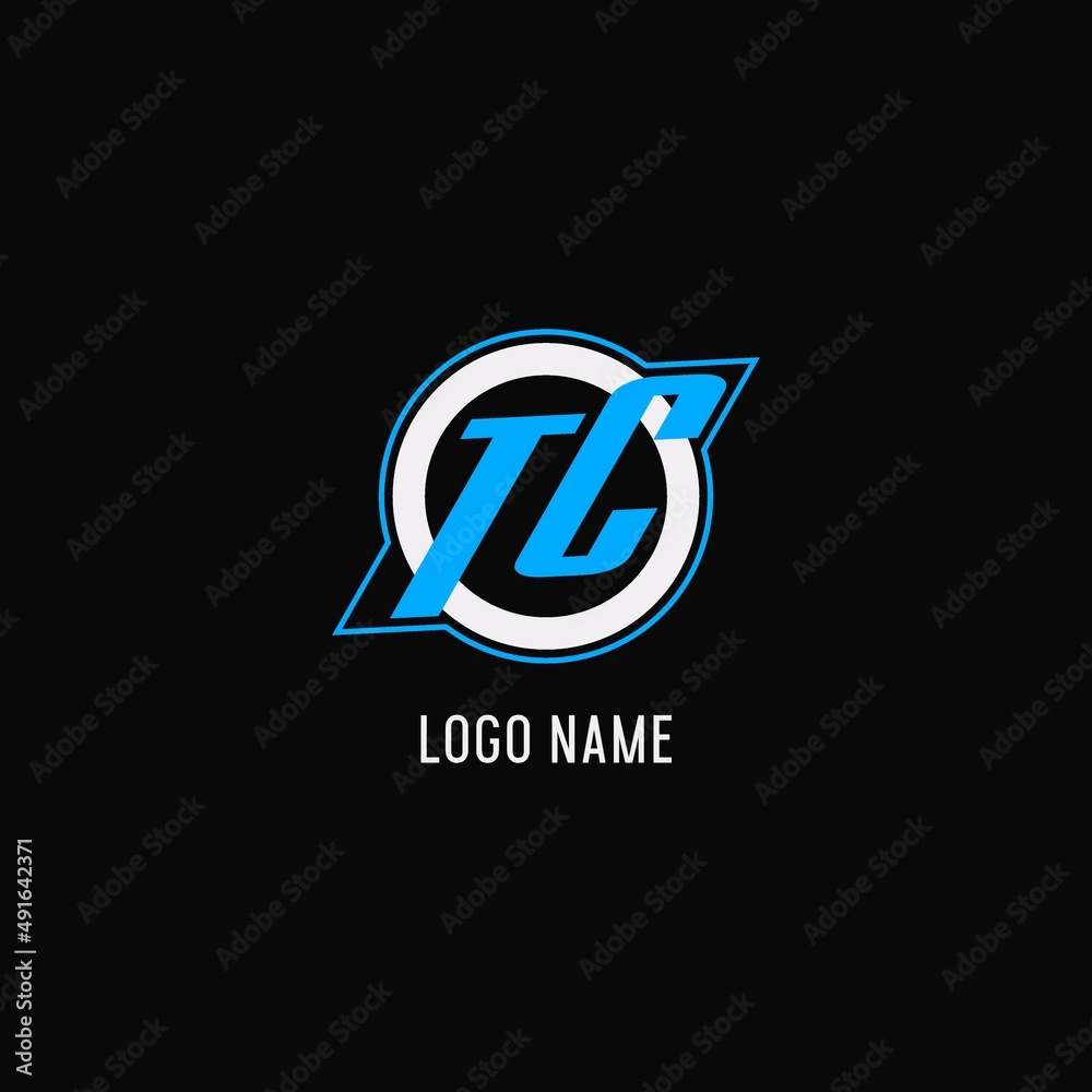 Initial TC logo circle line, creative esport team logo monogram style ...