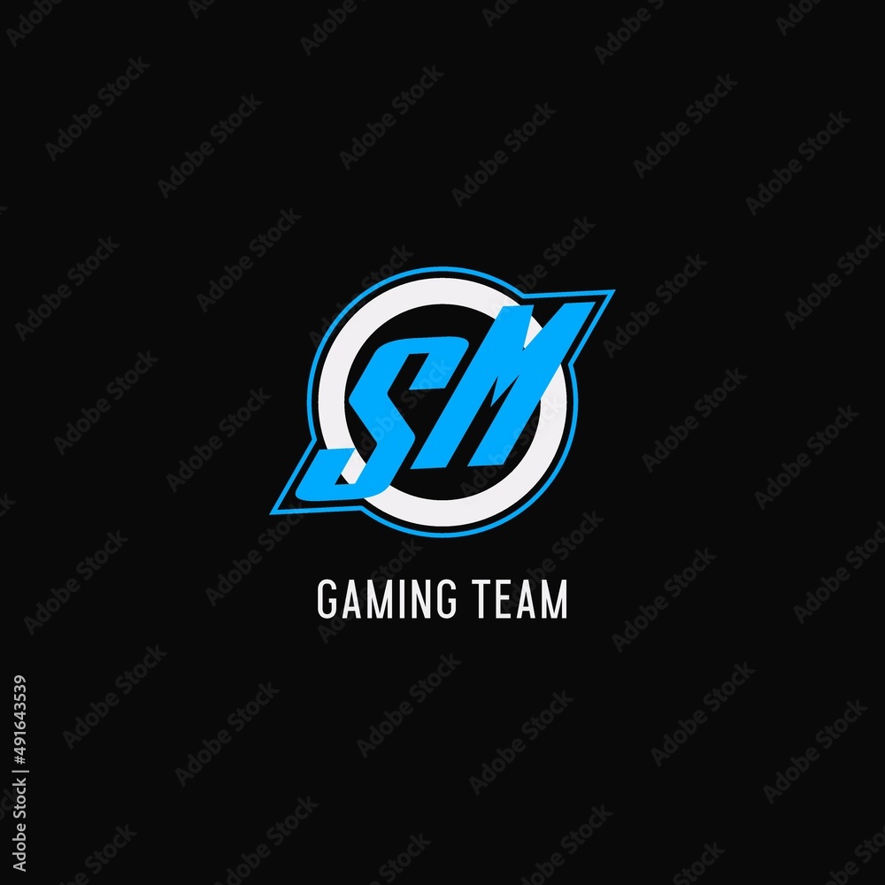 Initial SM logo circle line, creative esport team logo monogram style ...