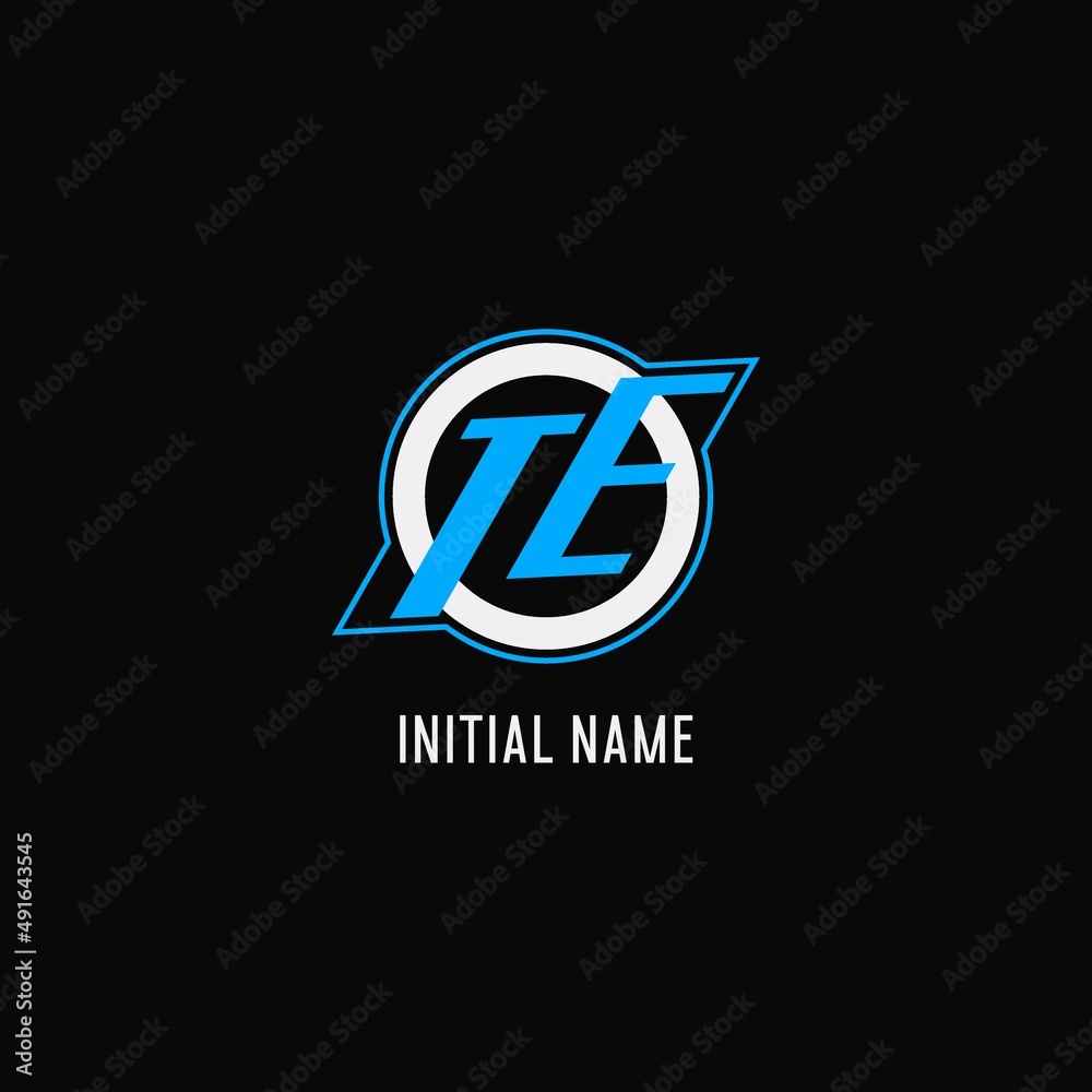 Initial TE logo circle line, creative esport team logo monogram style ...