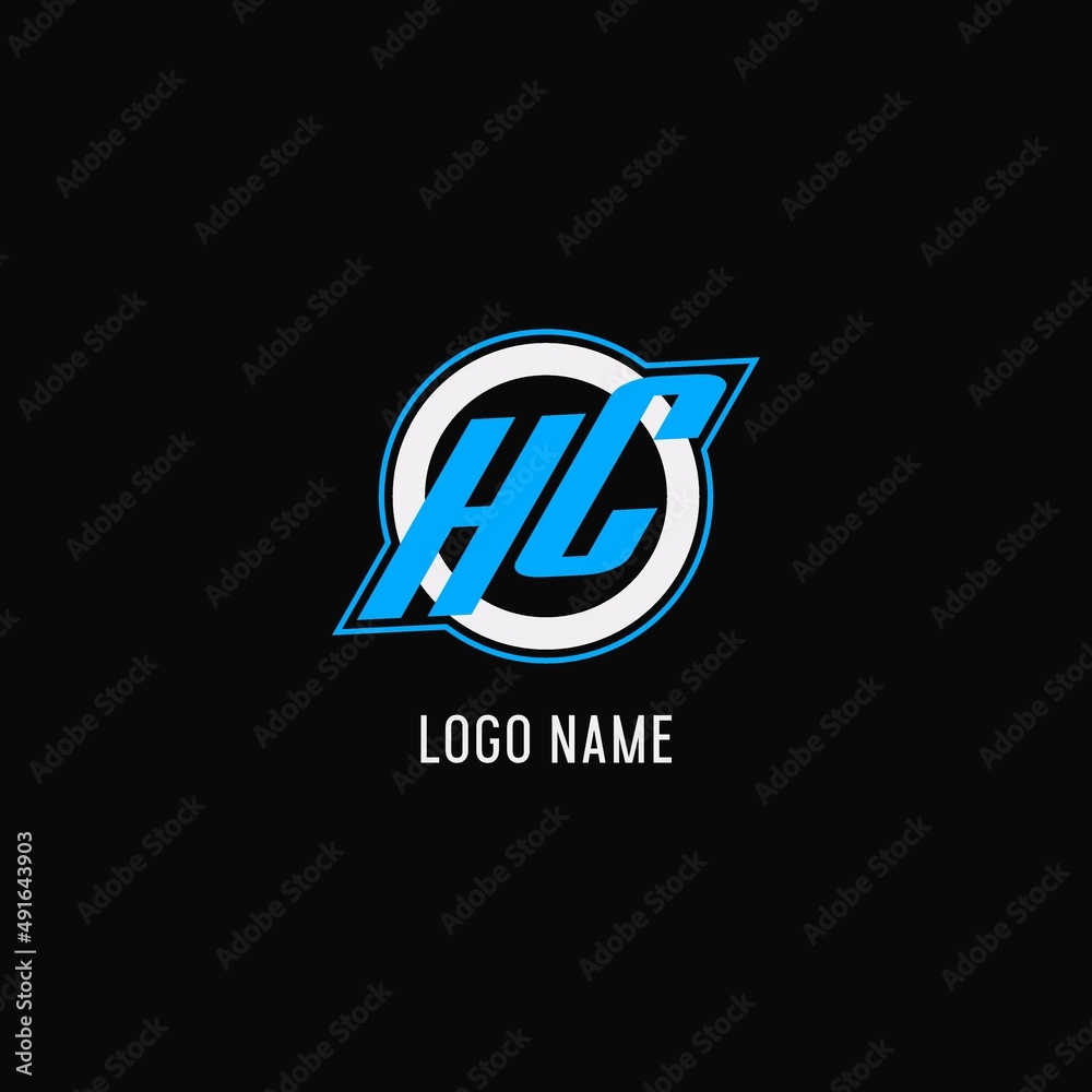 Initial HC logo circle line, creative esport team logo monogram style ...