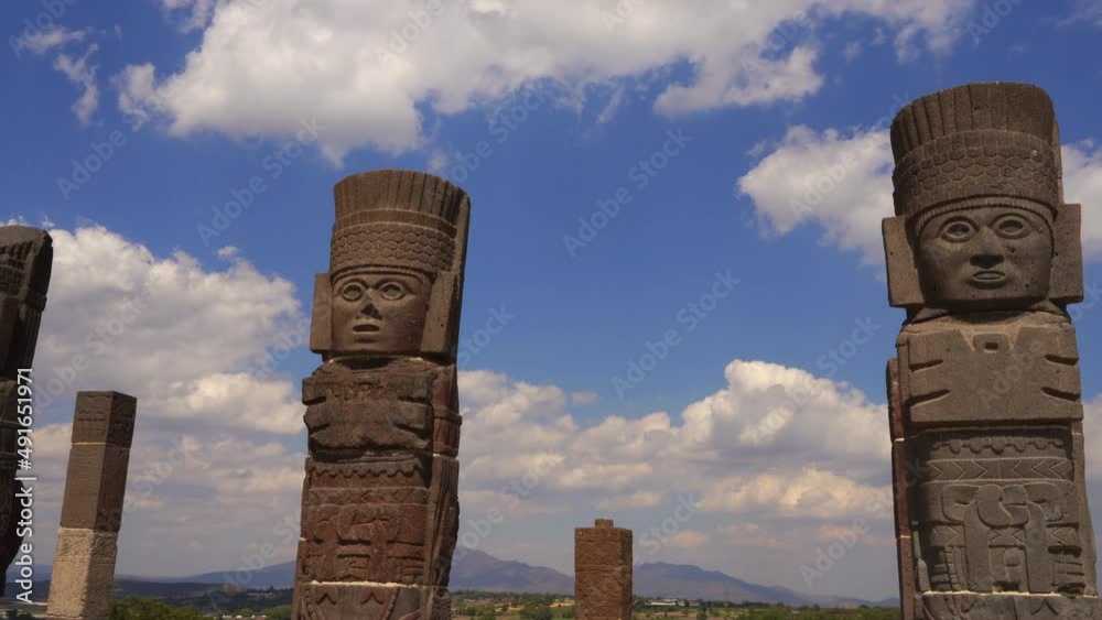 Tula Warrior Atlantes, ancient Toltec Columns in Mexico Stock Video ...