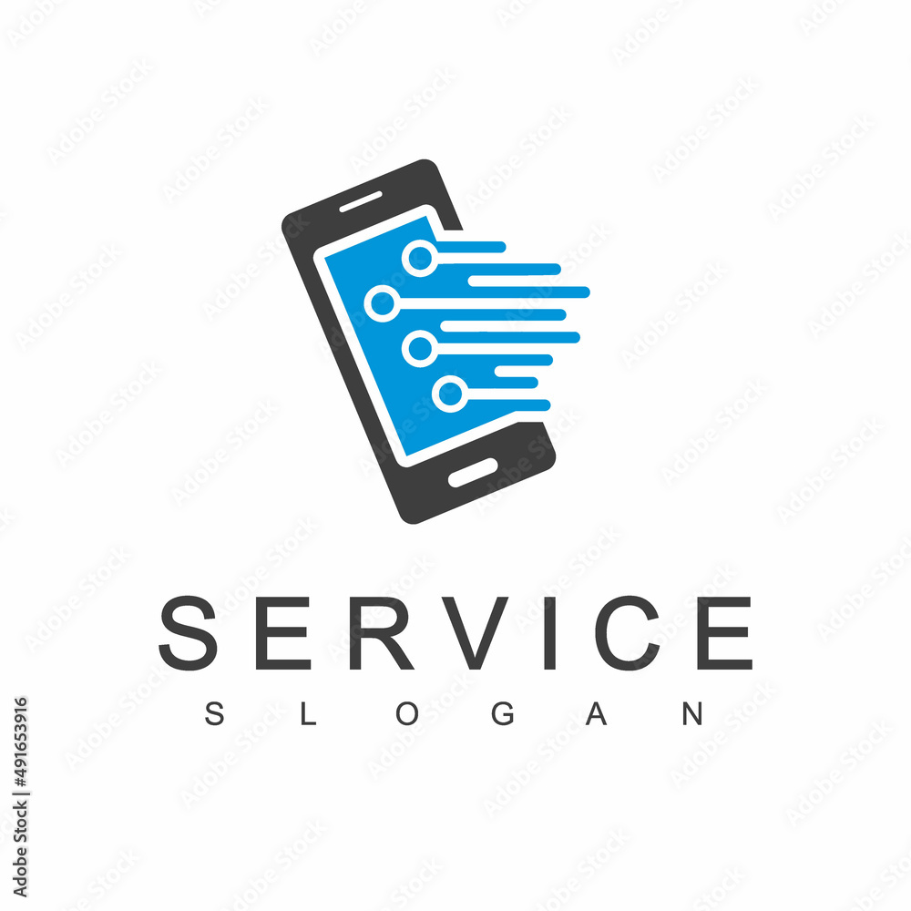 Mobile Phone Service Logo Design Template Stock Vector | Adobe Stock