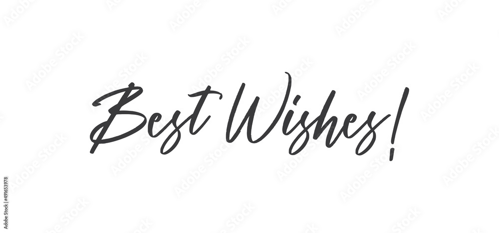 BEST WISHES hand lettering, vector illustration. Positive calligraphy ...