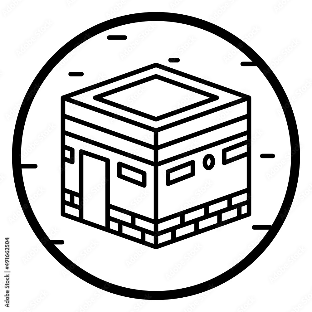 Holiest city in Islam Concept, The Kaaba Vector Icon Design, Holy Mecca ...