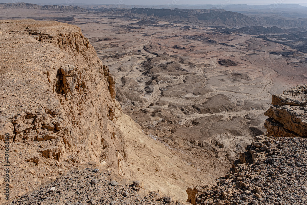 Aerial view of the Ramon Crater as seen from the summit of Mount Ardon ...
