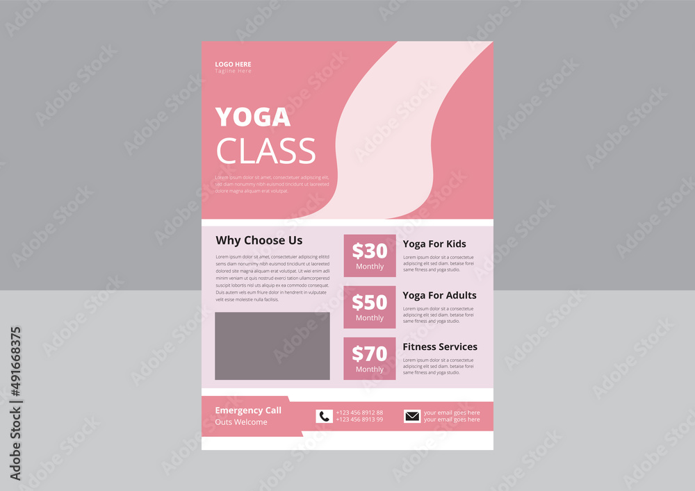 Yoga Studio flyer template. Fitness Training flyer design template ...