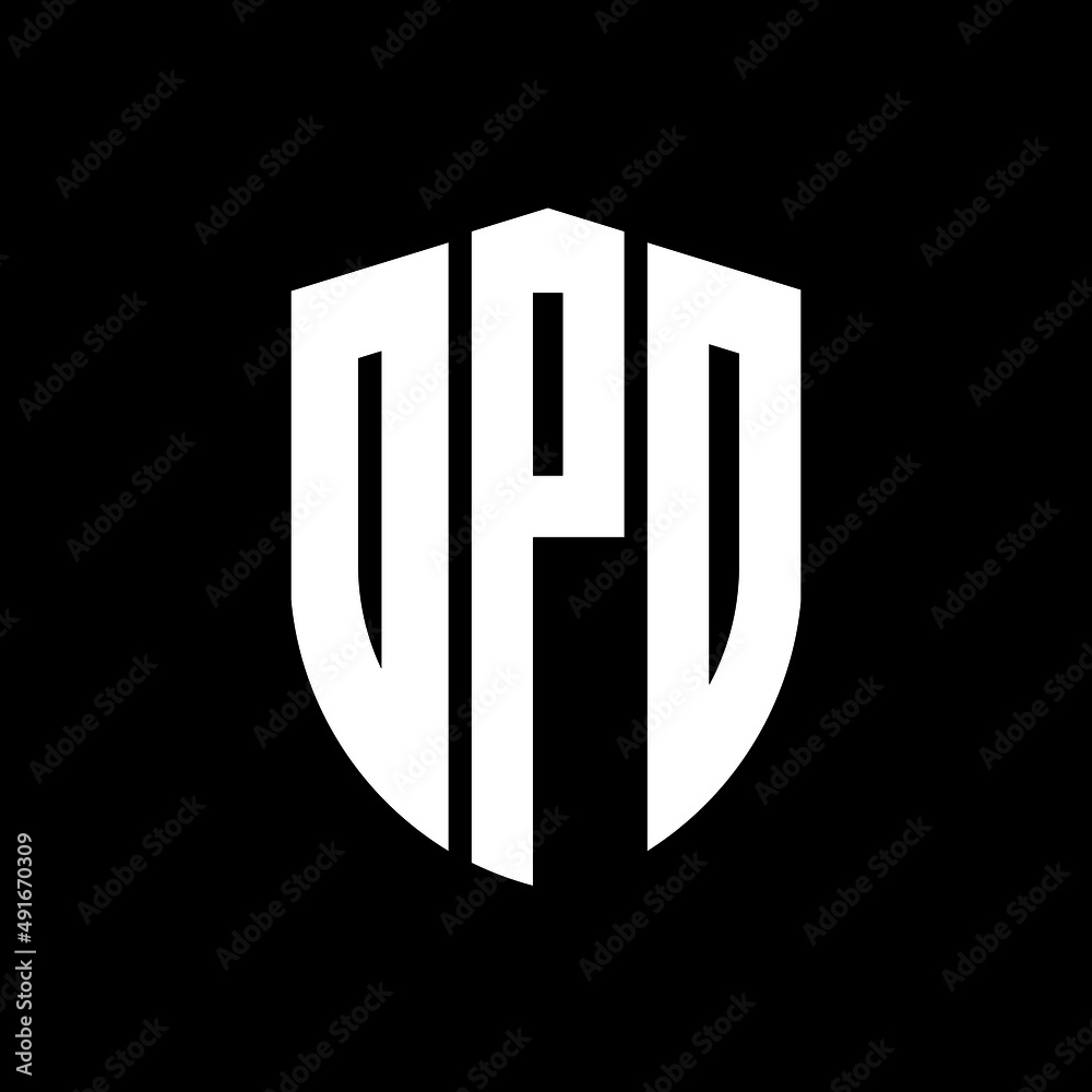 OPD letter logo design. OPD modern letter logo with black background ...