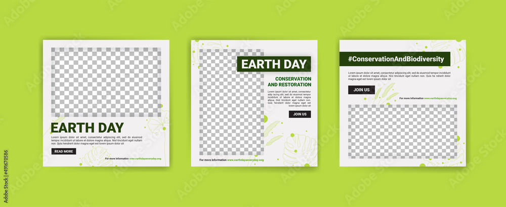 Earth Day Banner Template. Earth Day Every Day. Vector illustration for ...