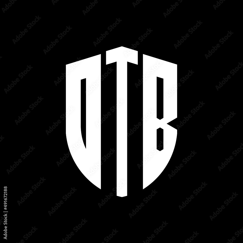 OTB letter logo design. OTB modern letter logo with black background ...