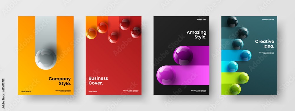 Amazing placard vector design concept composition. Clean 3D spheres ...