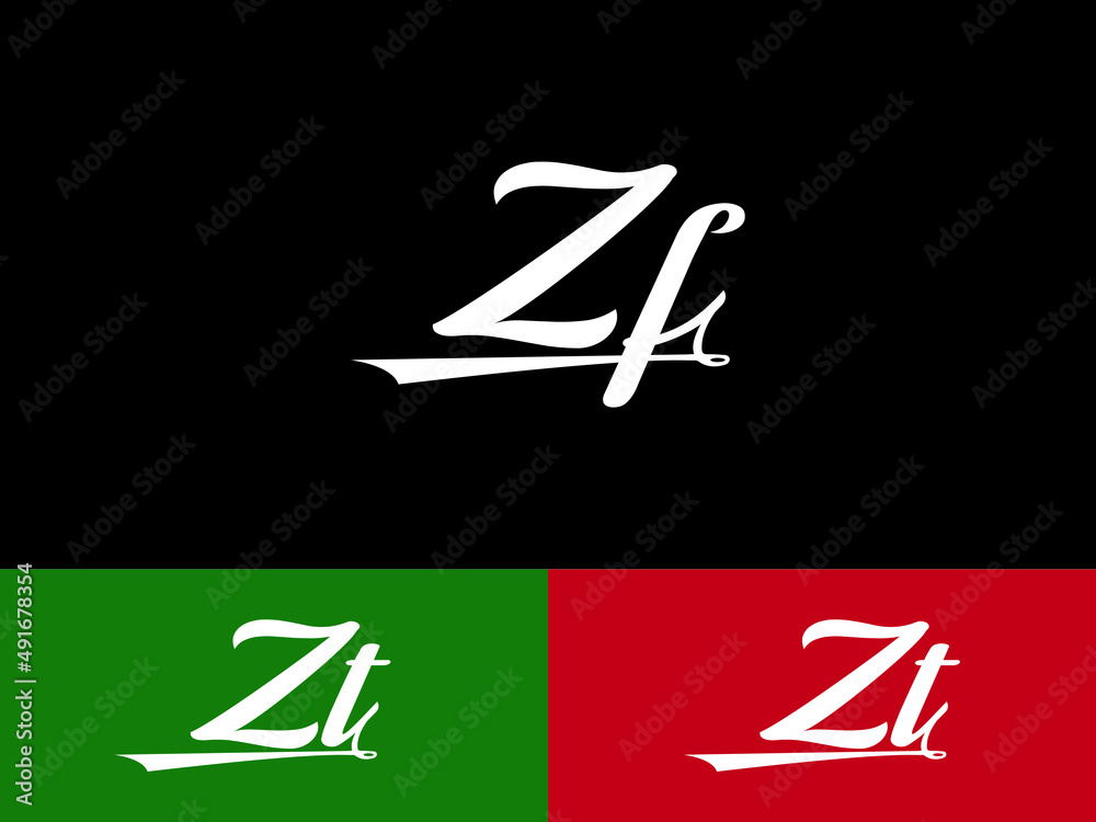 ZF Letter logo, Signature zf luxury logo icon for business Stock Vector ...