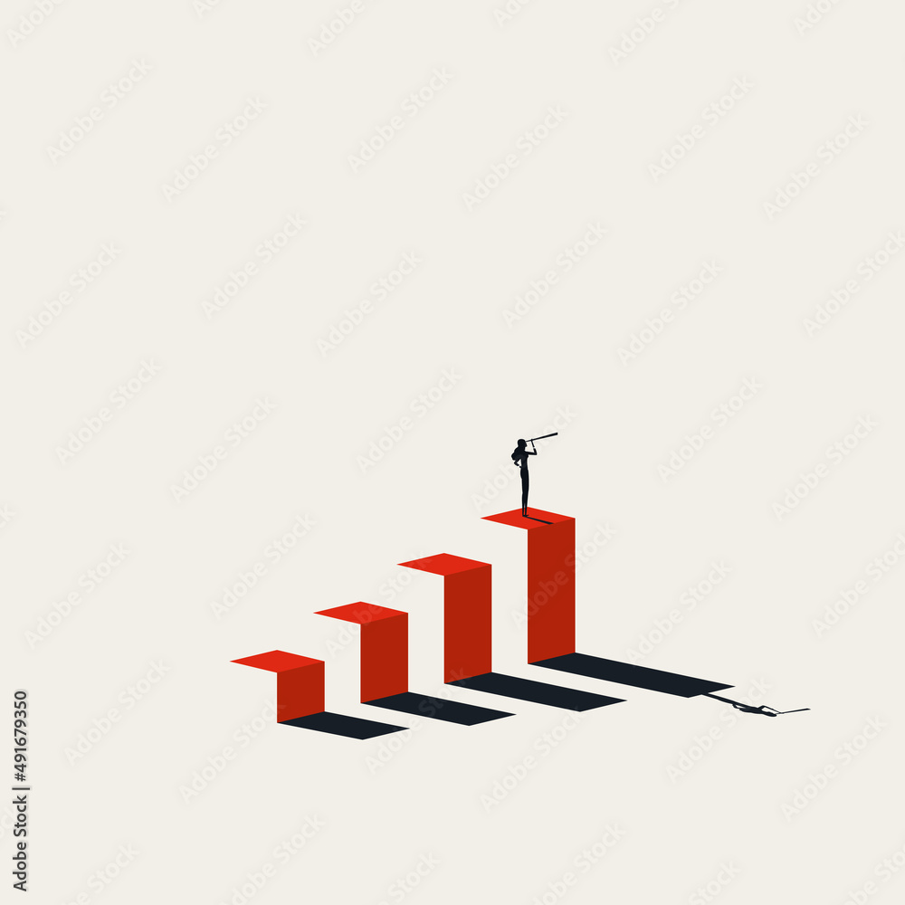 Business woman career future and vision vector concept. Symbol of ...