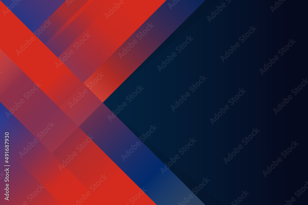 Abstract blue and red geometric background. Minimal style. Design ...