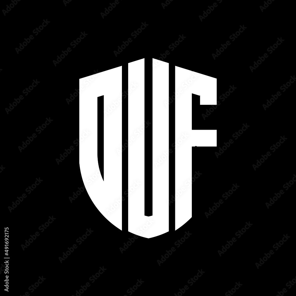 OUF letter logo design. OUF modern letter logo with black background ...