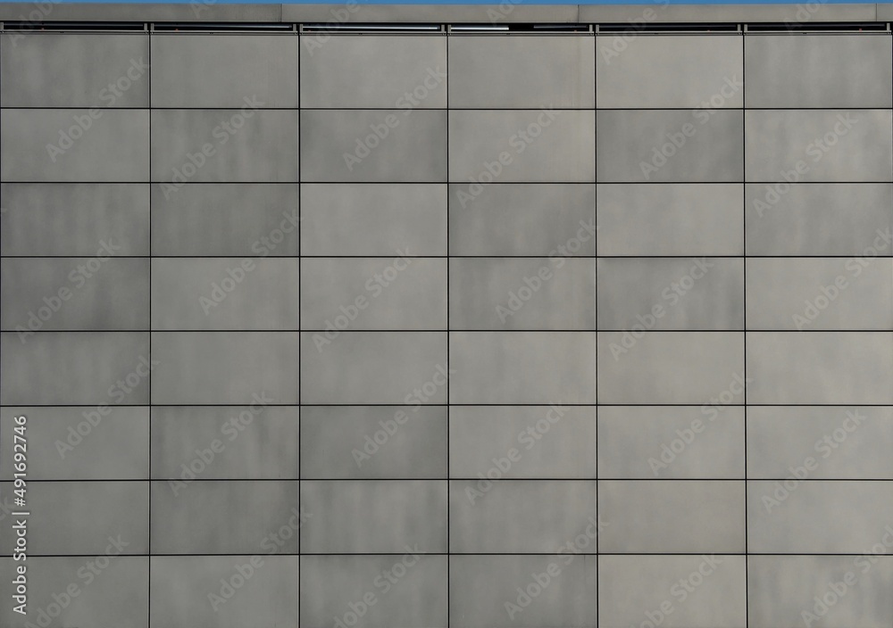 Metal tiles cladding for ventilated facade. Background and texture ...