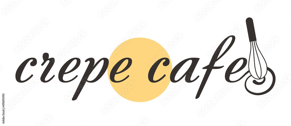 Simple and trendy design of a cafe or restaurant logo with "Crepe ...