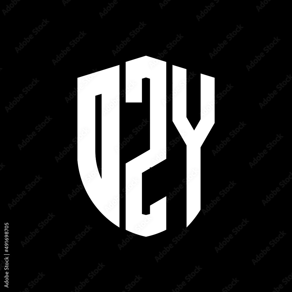 OZY letter logo design. OZY modern letter logo with black background ...