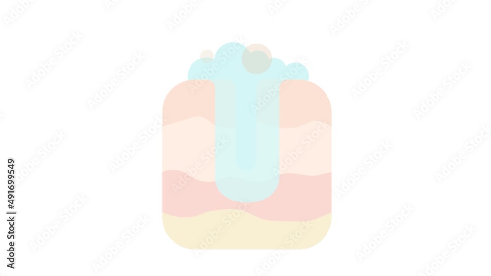 Cleaning clogged pores 2D animation on transparent background ...