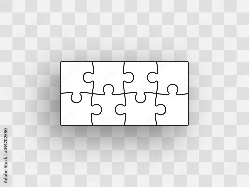 Vektorová grafika „Puzzle pieces. Jigsaw grid. Thinking mosaic game ...