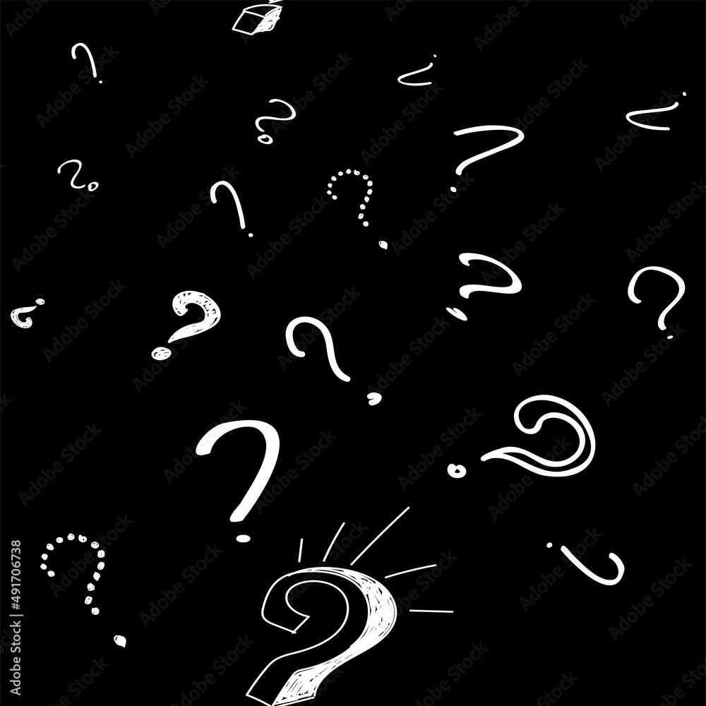 Vector illustration. Question mark seamless pattern. Seamless vector ...