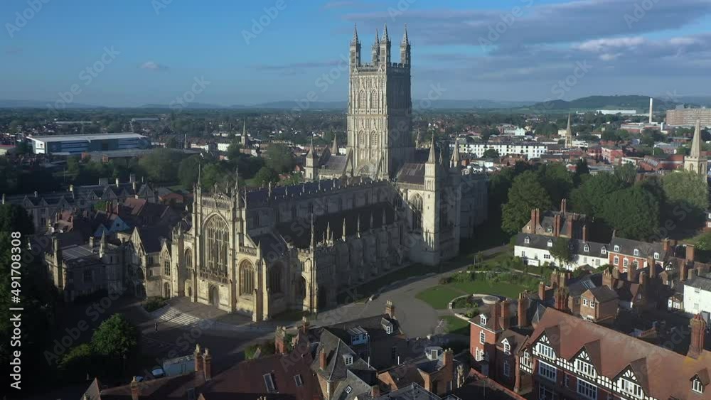 Aerial view of Gloucester Cathedral, Gloucester, Gloucestershire ...