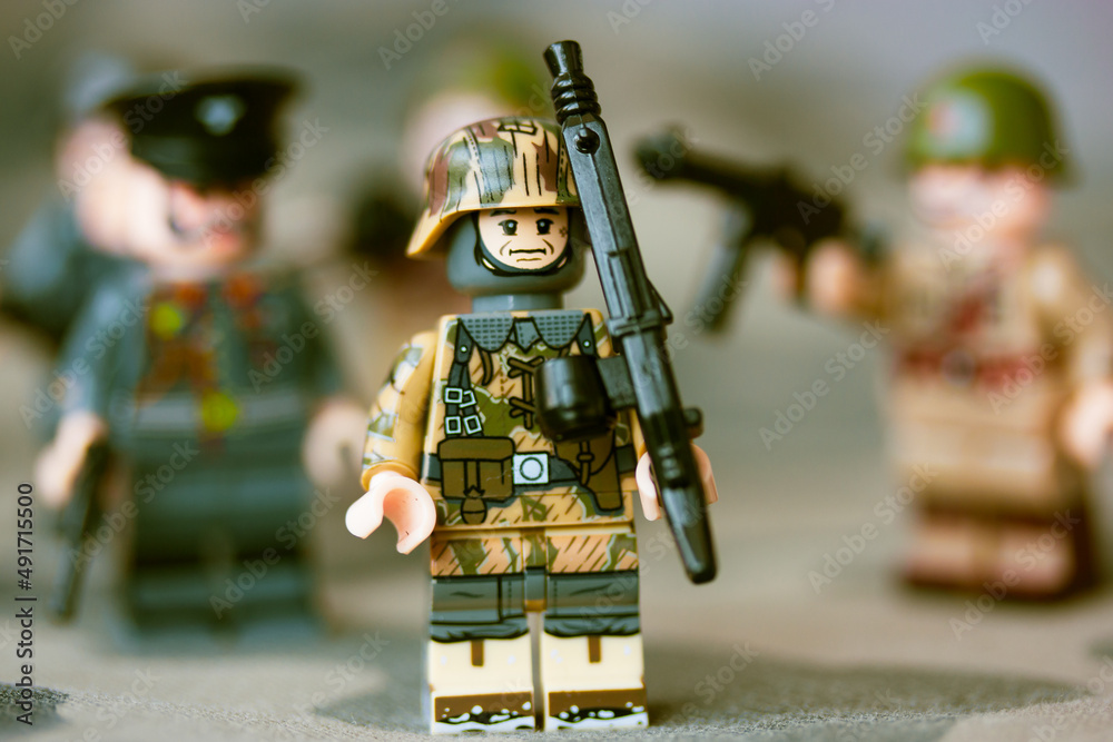 Zdjęcie Stock: Kyiv, Ukraine. March 9, 2022. LEGO soldiers from Second ...