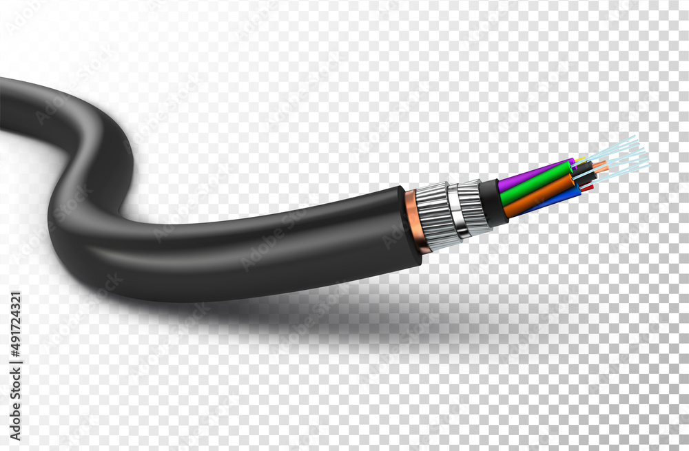 Cable curl and structure on a transparent background. Vector ...