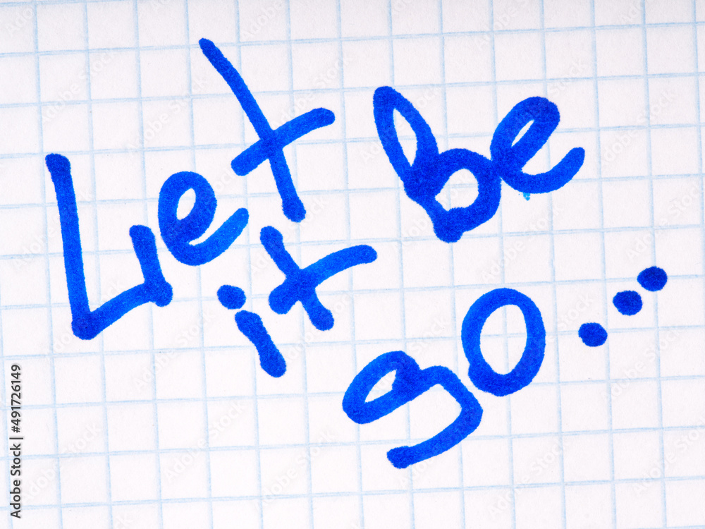 Let it be so. Closeup is written with a marker on the notebook sheet ...