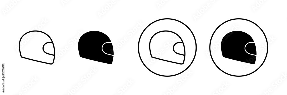 Helmet icons set. Motorcycle helmet sign and symbol. Construction ...