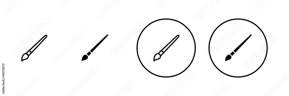 Paint icons set. paint brush sign and symbol. paint roller icon vector ...