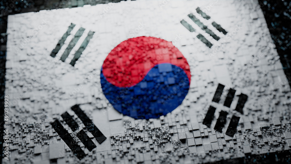 Colors of South Korea rendered in a Futuristic 3D style. South Korean ...