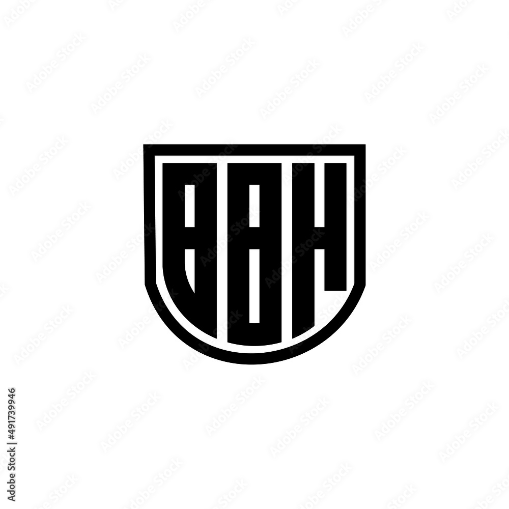 BBH letter logo design with white background in illustrator, vector ...