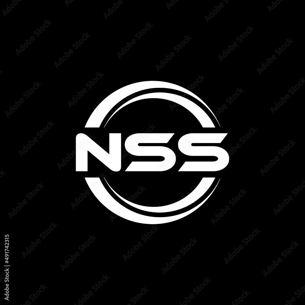 NSS letter logo design with black background in illustrator, vector ...