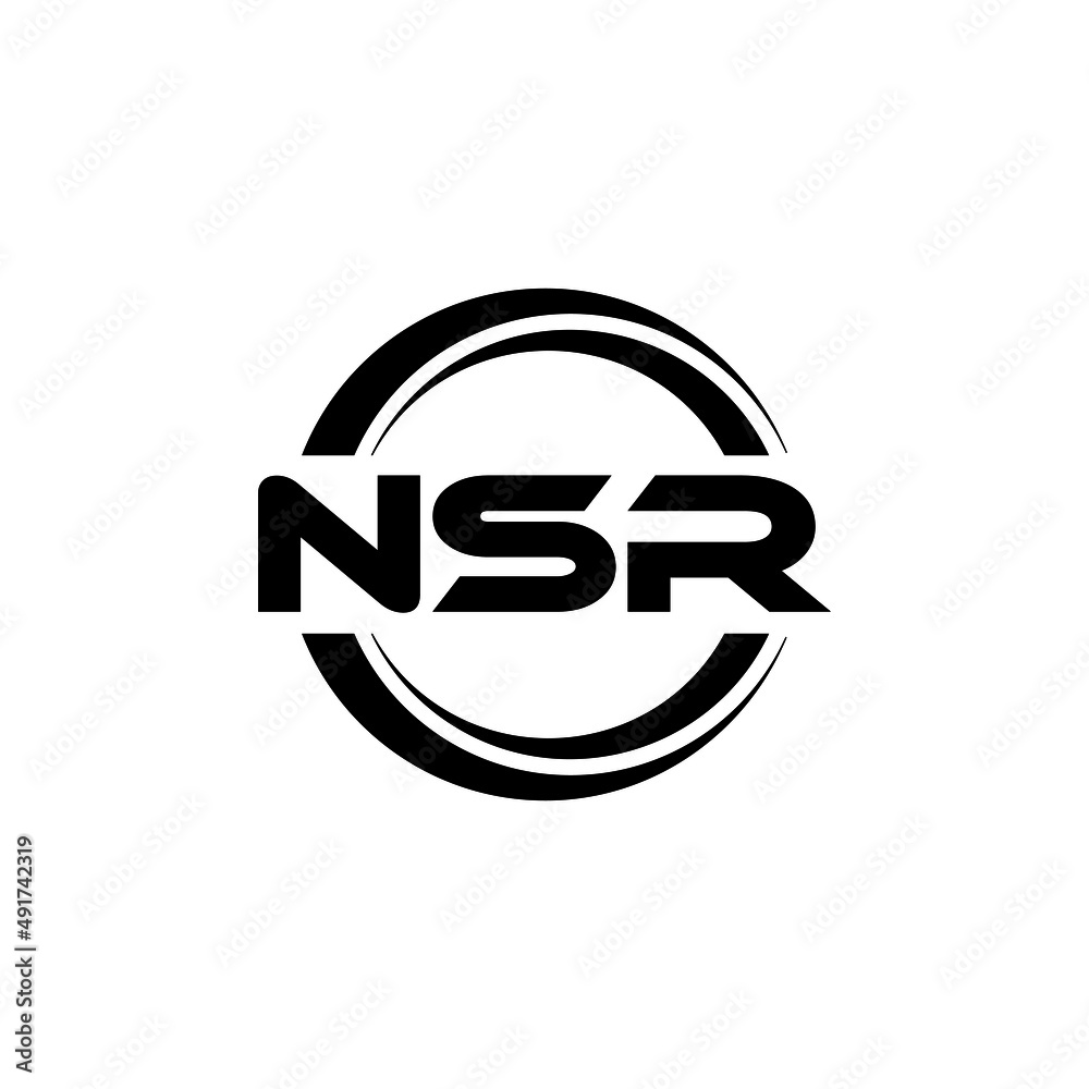 NSR letter logo design with white background in illustrator, vector ...
