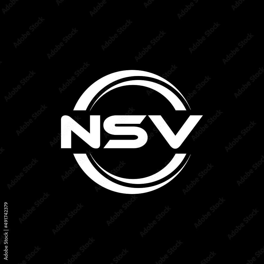 NSV letter logo design with black background in illustrator, vector ...